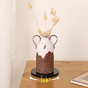 9 inch Lazy Susan Turntable Black Acrylic Ball Bearing Rotating Tray for Spice Rack Table Cake Kitchen Pantry Decorating TV Laptop Computer Monitor, 50-lb Load Capacity (360˚ Rotation)