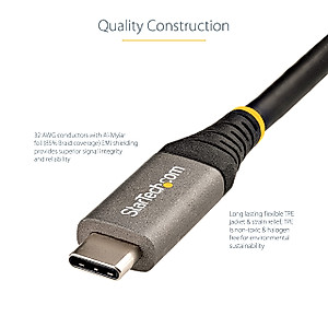 StarTech.com 3ft (1m) USB C Cable 10Gbps - USB-IF Certified USB-C Cable - USB 3.2 Gen 2 Type-C Cable - 100W (5A) Power Delivery Charging, DP Alt Mode - USB C to C Cord - Charge & Sync (USB31CCV1M)