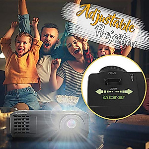 Pyle Full HD DLP 1080P 3000 Lumens Projector Home Theater High Performance Ceiling Mountable, System & Keystone Adjustment for TV, Laptop & Business Office Presentation-(PRJLEDLP205)