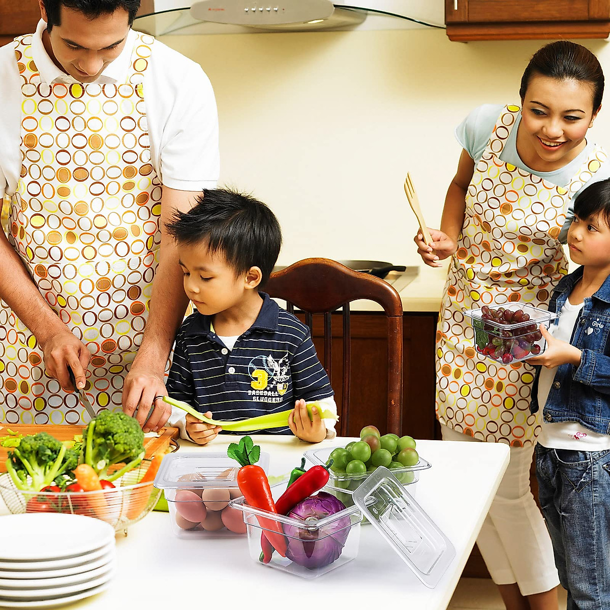 Sieral Clear 1/6 Size Food Pan Restaurant Containers with Lids Square ...