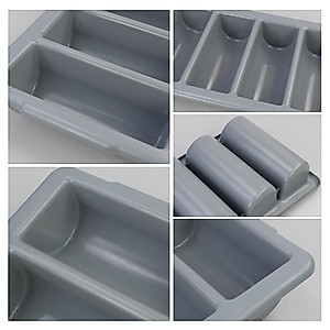 Minekkyes 4-Pack Utensil Drawer Organizer, Flatware Drawer Organizer, 4 Compartments Cutlery Trays