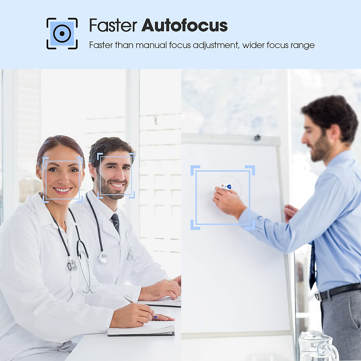 1080P Streaming Webcam with 4 Microphones, Advanced Autofocus, Privacy Shutter and Tripod - Perfect for PC, Laptop and Desktop Computer, with Noise Reduction and Super Stereo Mic