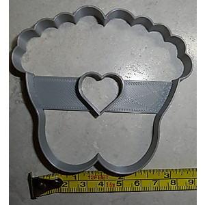 BABY FEET WITH HEART FOOT GENDER REVEAL SHOWER PARTY ANNOUNCEMENT COOKIE CUTTER MADE IN USA PR2520