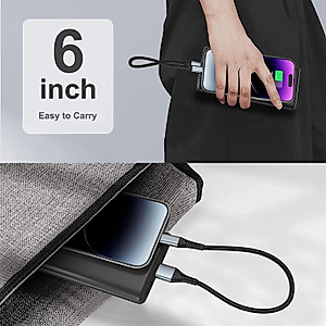 6 inch Short iPhone Charging Cable, 3Pack 0.5ft USB to Lightning Cable Braided iPhone Charger Short Cord Fast Charging for Apple iPhone 14 13 12 11 Pro Max Mini 10 8 7 Plus XR XS MAX SE, AirPods