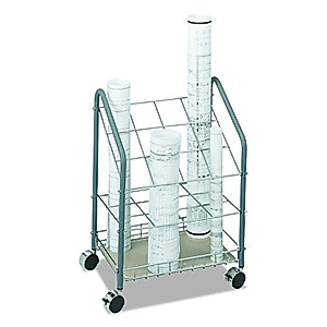Safco Products 12 Compartment Tubular Steel Wire Mobile Roll File, 100lbs Total Load Capacity, Easy Visibility & Access, Storage Home, Office & Classroom