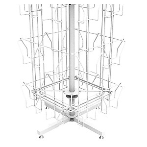 FixtureDisplays® 24 Pocket 5X7 Greeting Card Rack Post Card Birthday Christmas Holiday Display Rack Stand Countertop Tabletop Spinner Rack 15128-WHITE