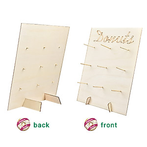 Akamino 2 Pieces Donut Display Wall Stand Wood Doughnut Holder Reusable Donut Wall with Feet for 9 Donuts Dessert Table Decoration Supplies for Weddings,Birthday Parties,Baby Showers