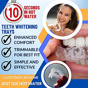 Teeth Whitening Trays Moldable 4 Dental Trays 2 Retainer Case Teeth Trays for Tooth Whitening Gel Compatible with Opalescence Teeth Whitening Gel