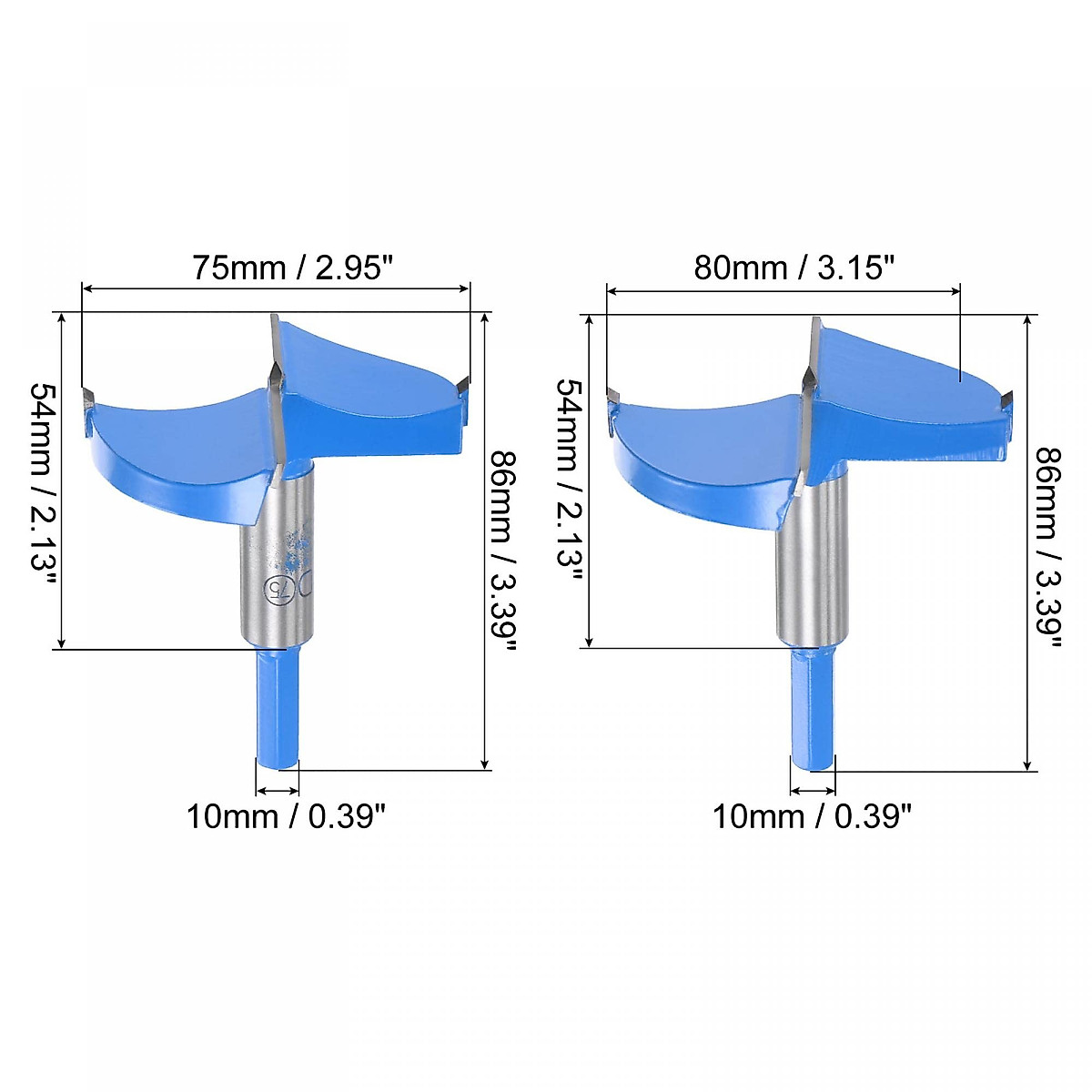 uxcell Tungsten Carbide Forstner Drill Bit Set 75mm 80mm, Woodworking Wood Hole Opener Hinge Hole Drilling Boring Bit Cutter