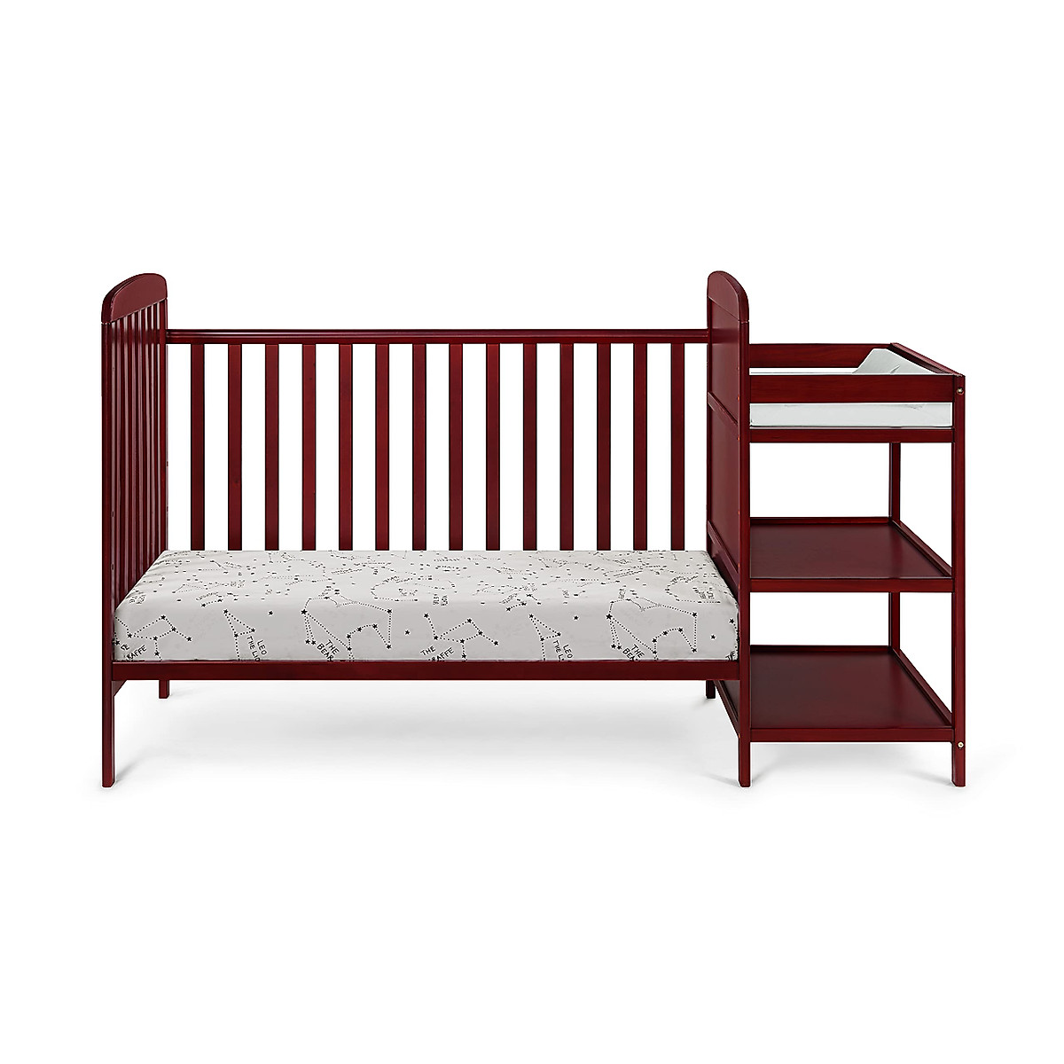 Pvillez Crib, Baby Cribs 4 in 1 Convertible, Natural Wood Baby Crib, Baby Bed, Cribs for Babies, Greenguard Gold Certified