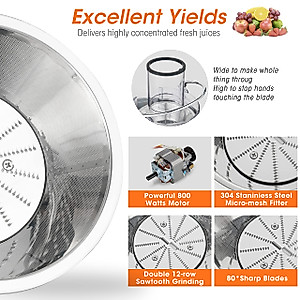 1000W 5 Speeds LCD Screen Centrifugal Juicer Machines Vegetable and Fruit, Regenerate Juice Extractor with Big 3" Wide Mouth, Anti-drip Compact Juice Maker, Easy Clean, High Juice Yield, BPA Free