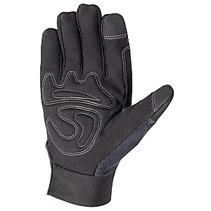 Wells Lamont Synthetic Leather Work Gloves with Touch Screen Capability, High Dexterity, Medium (7706M) , Black