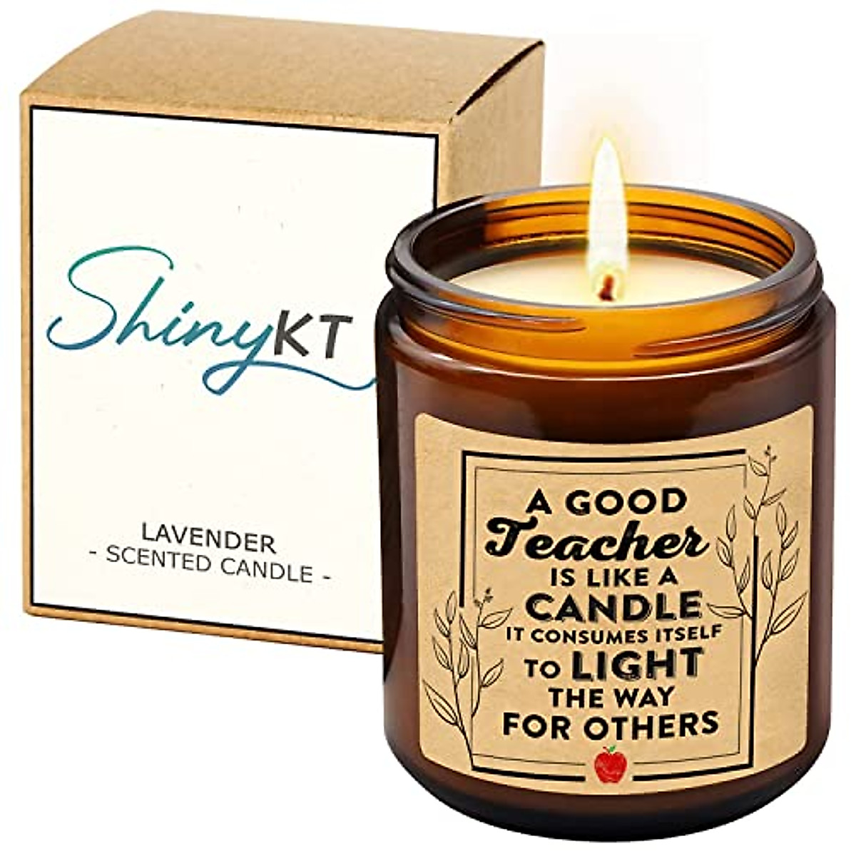 ShinyKT Teacher Appreciation Gifts - Teacher Gifts for Women, Men - New Teacher Gifts - Birthday Gifts, Back to School Gift, Christmas Gift for Teacher - Scented Lavender Candles