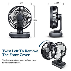 Battery Powered Fan 3600mA,Rechargeable Fan,Portable Desk Fan,Battery Operated Fan,Small fan, Rechargeable Fan Portable,Dual Adjustable Angle Desktop Air Circulate Fan with 4 Speed for Home Office