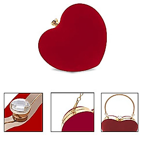 Lytosmoo Women Heart Shaped Handbag Wedding Party Evening Bag Mini Clutch Chain Purse Cocktail Prom Evening Tote