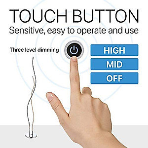 JONATHAN Y JYL7008A Cairo 63.75" LED Integrated Floor Lamp, Modern, Contemporary, Office, Living Room, Family Room, Dining Room, Bedroom, Guest Room, Hallway, Foyer, Chrome