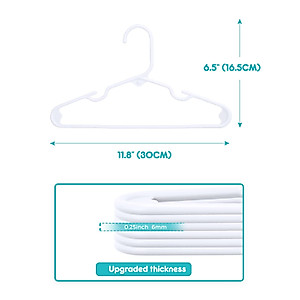 Smartor White Plastic Baby Hangers, Kids Hangers with Dividers, Baby Clothes Hangers for Closet, Cute Baby Hangers for Nursery, Clothing Hangers for Infant, Baby, Kids, Newborn, nursery-60 Pack