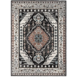 Well Woven Jolena Multi Black Vintage Oriental Distressed Medallion Pattern Boho Area Rug (5'3" x 7'3")