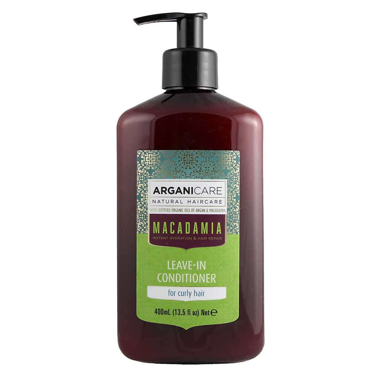 Arganicare Hydrating Macadamia Leave in Conditioner for Curly Hair Enriched with Organic Argan Oil and Macadamia Oil (13.5 Fluid Ounce)