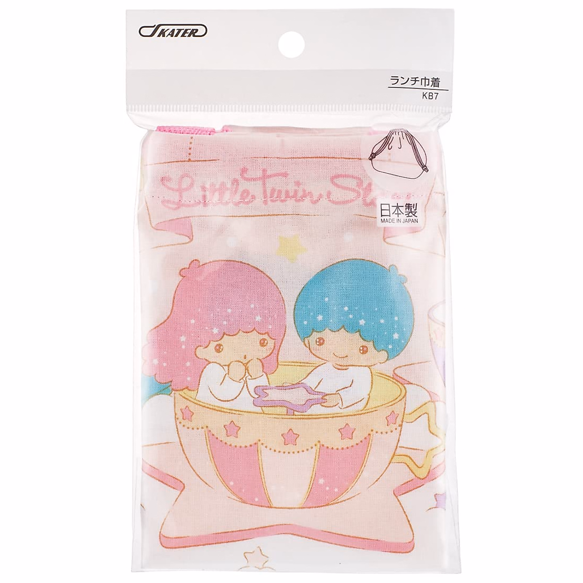 Skater Bento Drawstring Bag, Little Twin Stars, Sparkly Amusement Park, Sanrio, Made in Japan