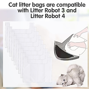 Nuanchu 100 Pcs Cat Litter Box Liner with Handle 25.2 x 22.4 Inch Thick Waste Drawer Liner Compatible with Litter-Robot 3/4 Heavy Duty 9-11 Gallon Cat Litter Bags Cat Replacement for Cat Pan Waste Bin