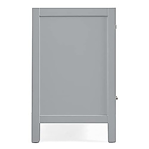ARIEL 60" Grey Double Bathroom Vanity Base Cabinet, Double Sink Configuration, 4 Soft Closing Doors, 6 Full Extension Dovetail Drawers, Brushed Nickel