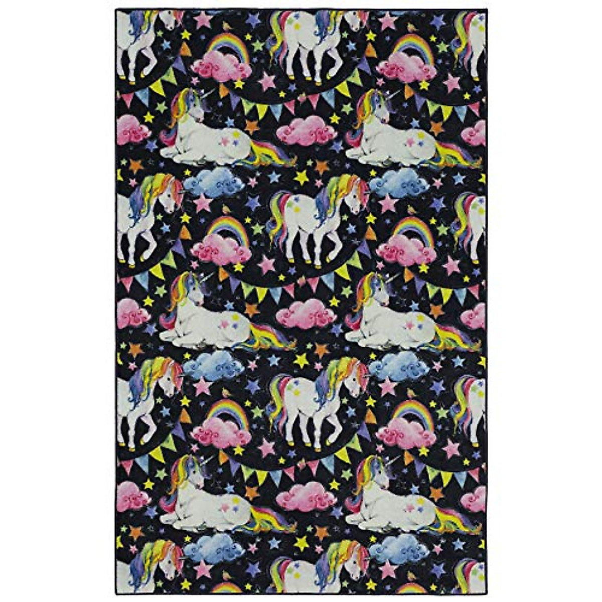Mohawk Home Girls Playroom Kids Area , Unicorn Wish Rainbow (5' x 8')