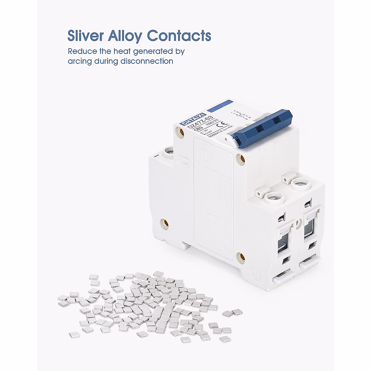 CHTAIXI DC Miniature Circuit Breaker, 2 Pole 1000V 16 Amp Isolator for Solar PV System, Thermal Magnetic Trip, DIN Rail Mount, Chtaixi DC Disconnect Switch C16