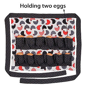 Sefiron Chicken Egg Collecting Apron,12 Deep Pockets for Hense,Duck,Goose Eggs