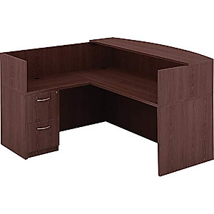 Lorell 59582 Essentials Reception Desk, Mahogany Laminate