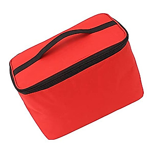 Aqur2020 Insulated Grocery Bag, Sustainable 3 Layers Large Capacity Food Transport Carrier Portable Reinforced Handles with Zipper for Camping (Red)
