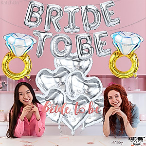 KatchOn, Silver Bride To Be Balloons Set - Pack of 17 | Silver Bachelorette Party Decorations | Bride Balloons Bachelorette | Bridal Shower Decorations | Bachelorette Balloons, Bride To Be Decorations