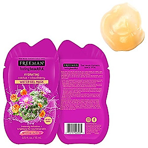 Freeman Beauty Everyday and Neon Vibes Facial Mask Variey Pack with Silicone Brush Applicators, Blue, Lavender, 17 Count