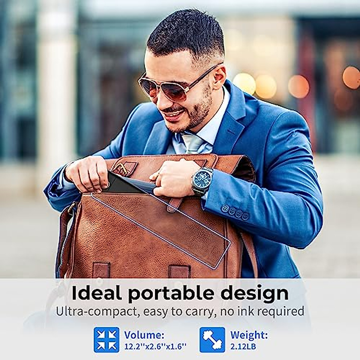 Betife Portable Printers Wireless for Travel M08F Wireless Bluetooth Printer Support 8.5" X 11" US Letter, Inkless Thermal Compact Printer Compatible with Android and iOS Phone & Laptop