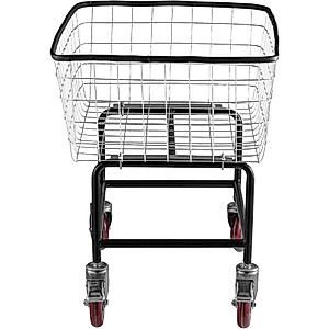 VEVOR Wire Laundry Cart 2.2 Bushel, Wire Laundry Basket With Wheels 20''x15.7''x26'', Commercial Wire Laundry Basket Cart, Galvanized Steel Frame with 5'' Casters, Wire Basket Cart for Laundry