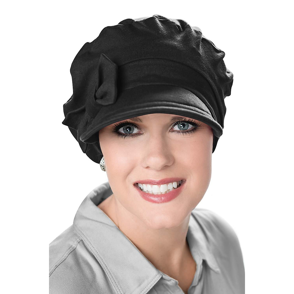 Versatility Newsboy Hat-Caps for Women with Chemo Cancer Hair Loss Luxury Bamboo - Cameo Pink