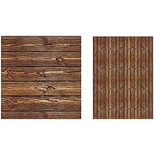 Iconikal Woodgrain Plastic Tablecloth Table Cover, Knotted Pine, 54 x 108-Inches, 3-Pack