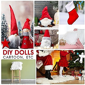 WLLHYF Faux Fur Squares Fabric, 8 Inches Area Rugs Shaggy Fur Fabric Cuts Fluffy Fur Square Patches Plush Rug Chair Cover Seat Cushion Pad for DIY Crafts Christmas Gnomes Decors (white-20x20cm)