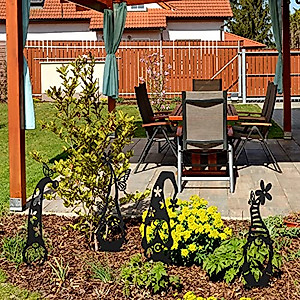 Garden Gnomes, Sanyi Gnomes Garden Decorations for Yard, 23" Large Garden Stakes Decorative, Hollow Out Silhouette Metal Garden Decor for Lawn, Metal Yard Art (4 PCS)