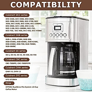 KEEPOW Reusable Coffee Filter Replacement 14 cup Compatible with Cuisinart DCC-3200 DCC-1200 Coffee Maker, Gold Tone Coffee Filter Basket 10 12 14 Cup