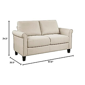 Lexicon Mendota Living Room Loveseat, Beige