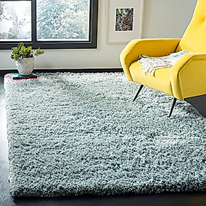 SAFAVIEH Toronto Shag Collection 8' x 10' Ivory SGT501A Handmade Solid 1.25-inch Thick Area Rug