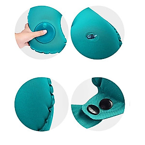 Portable U-Shape Inflatable Travel Pillow Car Head Rest Air Cushion for Travel Office Nap Head Rest Air Cushion Neck Pillow (Color : Green)