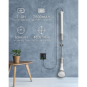 DIMUAT Electric Spin Scrubber, Shower Scrubber for Cleaning, Cordless Grout Power Bathroom Cleaner for Cleaning Tile, Floor, Bathtub