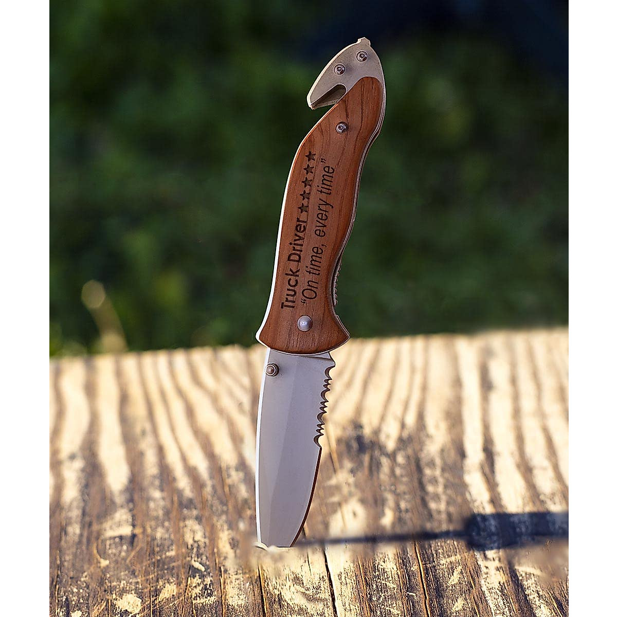 Trucker Gifts For Men Truck Driver 5 Out Of 5 Stars Review On Time Every Time Laser Engraved Stainless Steel Folding Survival Knife