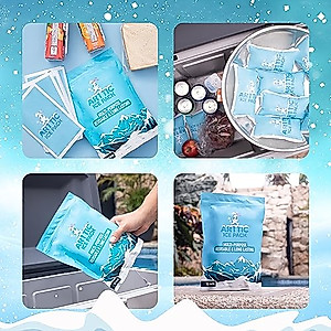 Arttic Gel Ice Packs – Dry Ice for Shipping Frozen Food, Injuries & Lunch Boxes – Multi-Purpose, Reusable & Long-Lasting Ice Bags – Cold Packs for Coolers & Keeping Food Fresh – Freezer bags (32 Pack)