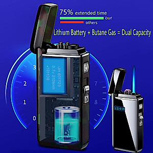 ZOIPPDMS Electronic Lighter, USB Rechargeable Lighter, Smart Fingerprint Ignition Flameless Windproof Electric Lighter, Plasma Mute Cycle Charge Lighter for Camping Indoor Outdoor Lighter (Red)