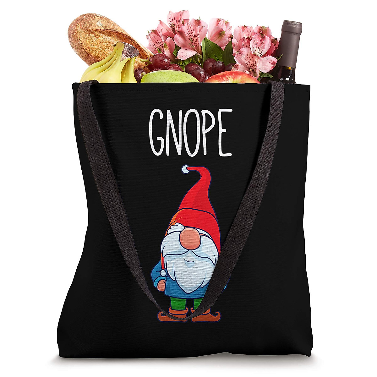 Gnope, Tomte Garden Gnome Gift, Funny Scandinavian Nope Tote Bag