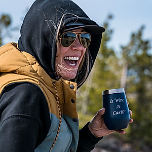 Tempercraft 12 oz Vacuum Insulated Stainless Steel Wine Tumbler with Lid | Laser Engraved Custom Options | Doubled-Walled Stemless Travel Wine Glass (Burgundy - Blank)