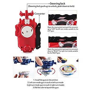 Battling Tops Box Set, Burst Gyro Toys 12 Spinning Tops + 2 Launchers + Stickers Combat Battling Game with Portable Box Gift for Kids Children Boys 499